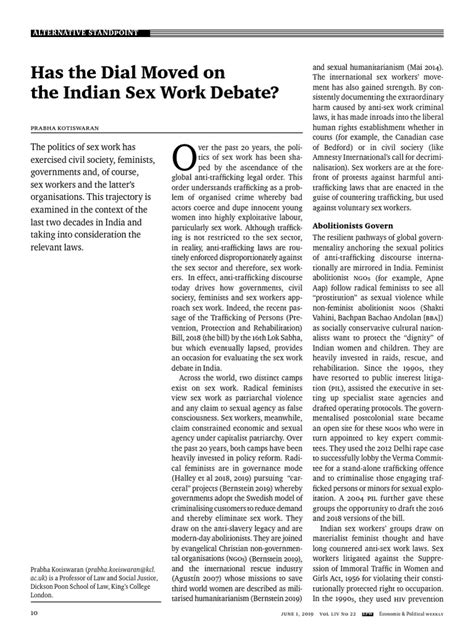 Has The Dial Moved On Sex Workers Debate Pdf Human Trafficking Sex Work