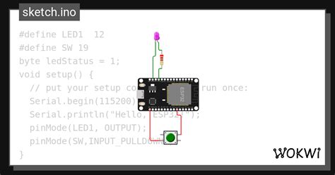 Ledblink Toggle Wokwi Esp32 Stm32 Arduino Simulator