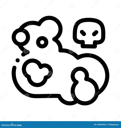 Dead Skull Smoke Icon Vector Outline Illustration Stock Vector