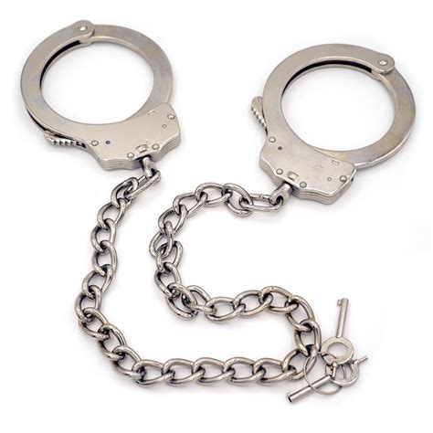 Police Steel Ankle Cuffs With Chain Selfbondage Shop