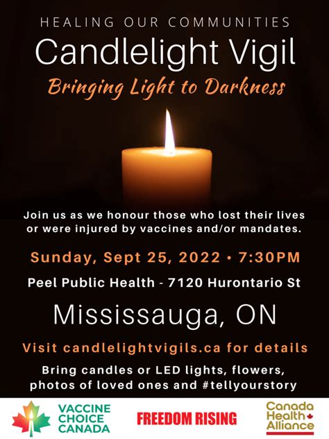 Sept 25 Mississauga On Candlelight Vigil Freedom Rising