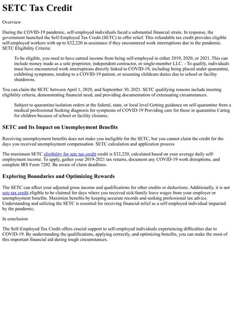 Ppt Setc Tax Credit Origin Powerpoint Presentation Free Download