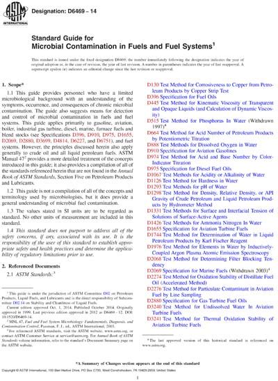 ASTM D Standard Guide For Microbial Contamination In Fuels And Fuel Systems