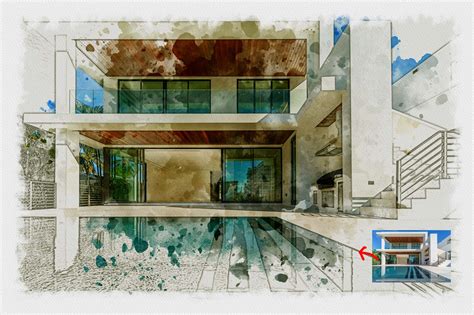 Architecture Sketch Photoshop Action Design Cuts