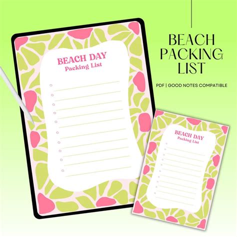 beach printable packing list beach packing list printable travel
