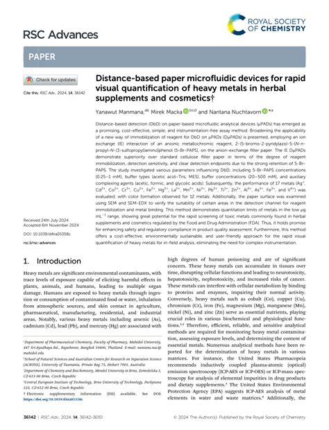 Pdf Distance Based Paper Microfluidic Devices For Rapid Visual