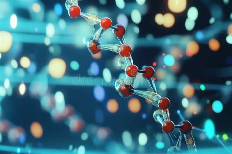 Visual Representation Of Dna Structure With Vibrant Molecular Interactions In A Scientific
