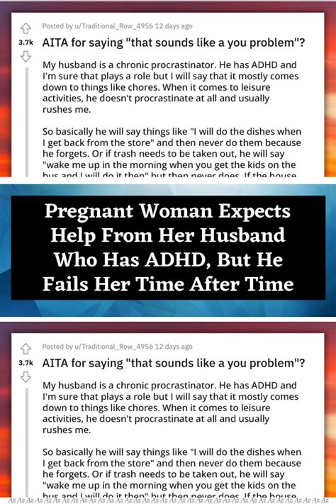 Pregnant Woman Expects Help From Her Husband Who Has Adhd But He Fails