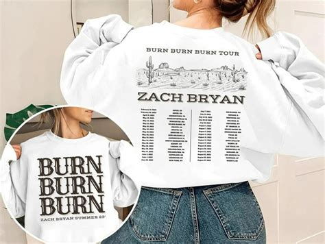 2 Sides Zach Bryan Burn Burn Burn Tour 2023 Shirt Zach Brya Inspire