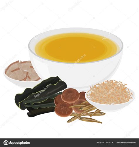 Vector Illustration Logo Clip Art Dashi Basics Japanese Cuisine Stock