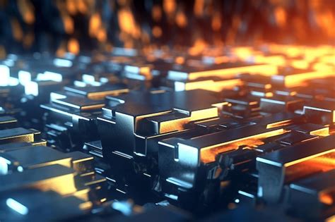 Premium Ai Image Glimmering Reflective Metal 3d Abstract Background