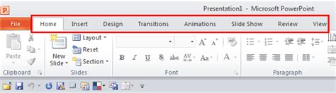 Reordering And Removing Ribbon Tabs In Powerpoint 2010 For Windows