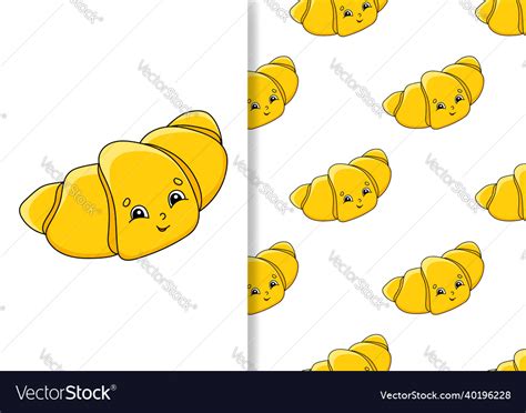 Seamless Pattern Cartoon Style Hand Drawn Color Vector Image