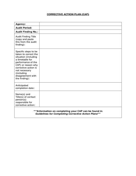 Corrective Action Plan Template Testla Innovations