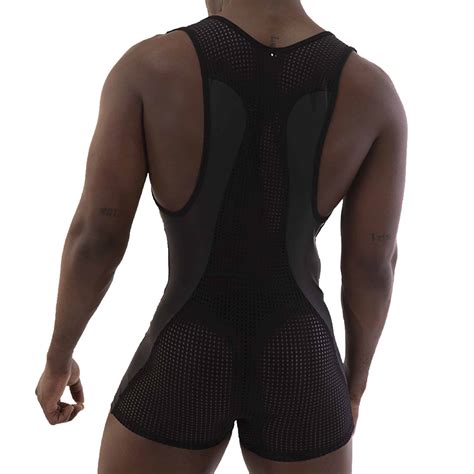 Barcode Sanke Mesh Singlet Black Inderwear