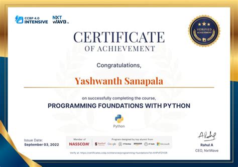 yashwanth sanapala on linkedin thankyou nextwave pythonprogramming python