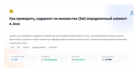 Как проверить содержит ли множество Set определенный элемент в Java Labex