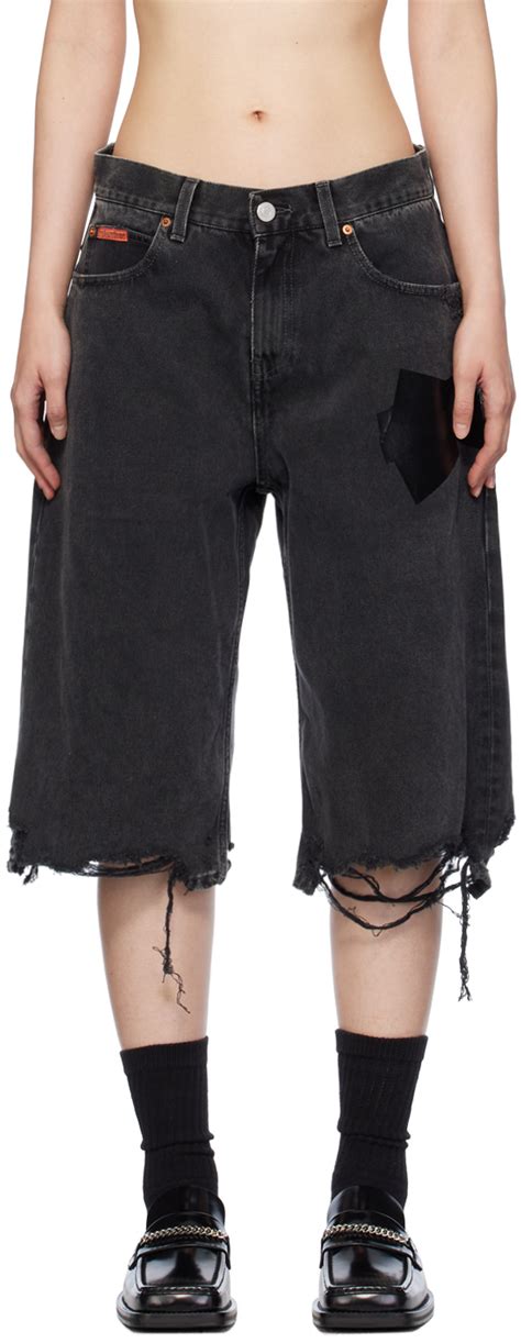 Martine Rose Black Tape Denim Shorts Martine Rose