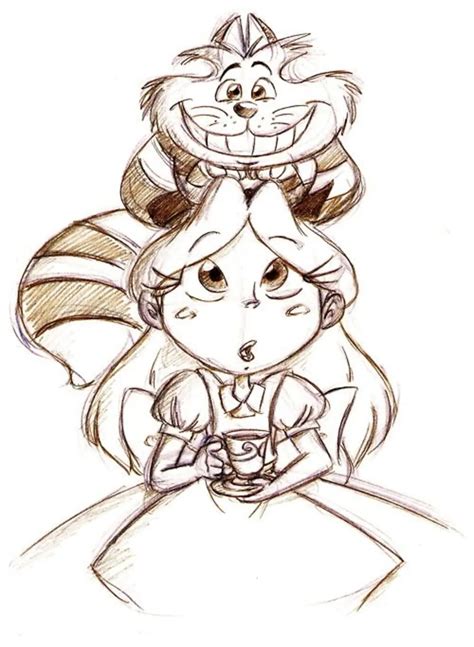 Алиса в стране чудес рисунок пошагово