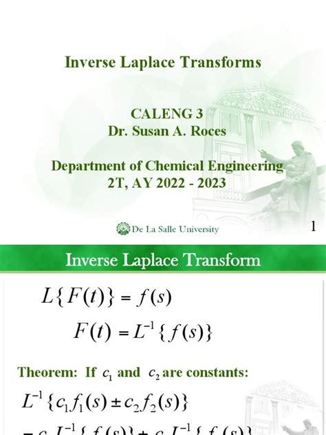 Inverse Laplace Transform Pdf Science And Mathematics