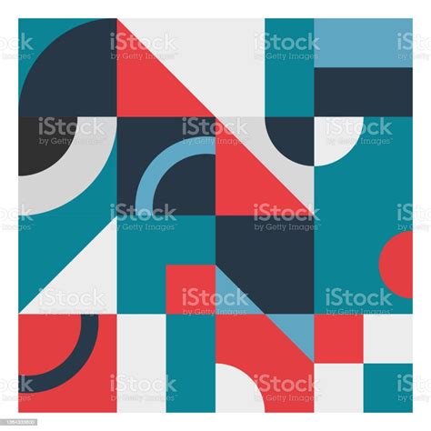 Trendy Geometric Background With Checkered Patterns In Multiple Colors And Shapes Stock