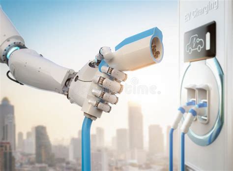 Automatic Electric Recharge Station With Robot Hold Ev Charger Stock