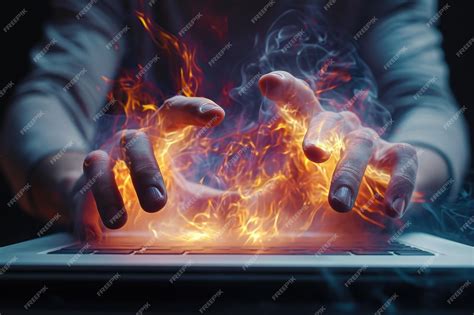 Premium Photo Person Is Typing On Laptop With Their Hands On Keyboard