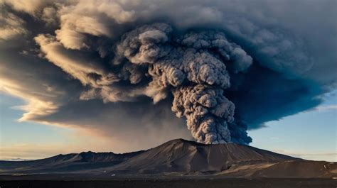 Premium Photo Distant View Of Volcanic Ash Cloud From Eyjafjallajokull Eruption