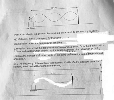 solved 2 1 m oscillator point x not shown is a point on