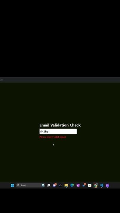 Email Validation Htmlcss Coding Html Js Youtube