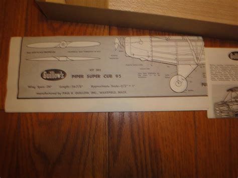 Vintage Guillows Piper Super Cub 95 Balsa Wood Model Airplane 1846334129