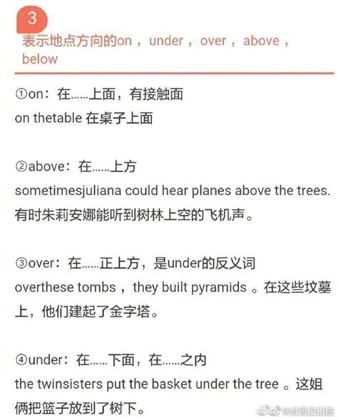 九张图学会英语里的方位介词