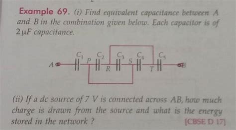Example 69 I Find Equivalent Capacitance Between A And B In The Combin