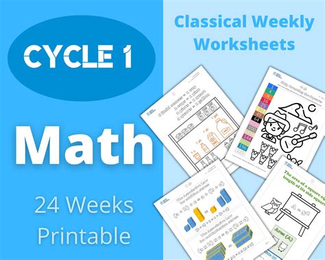 Cycle 1 Math Classical Weekly Worksheets 24 Weeks Etsy