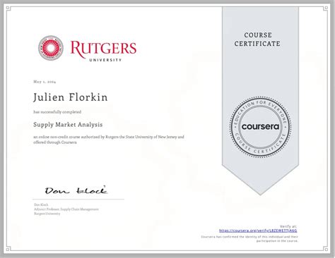 Rutgers University Supply Market Analysis Certification Of Julien