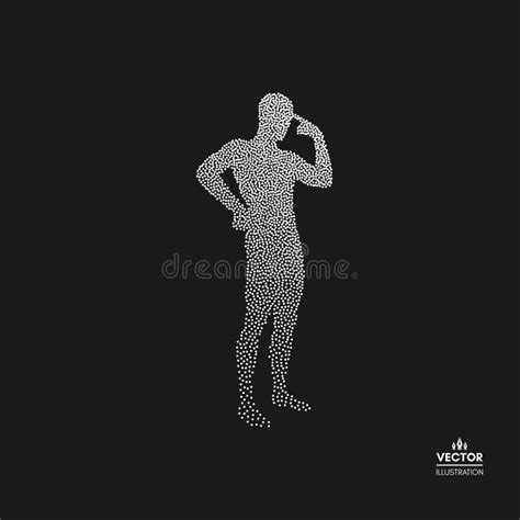Thinking Man Silhouette Of A Standing Man Dotted Silhouette Of Person