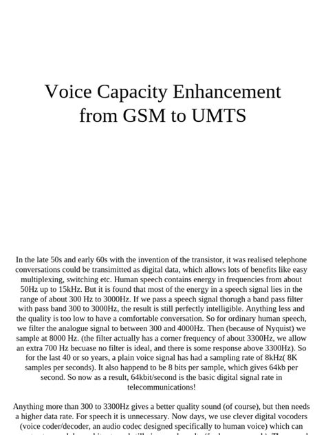 voice capacity enhancement pdf data compression sampling signal processing