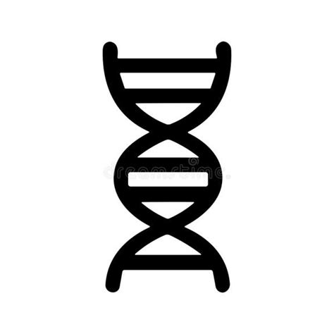 Simple Flat Dna Double Helix Outline Medical Science Icon Stock Vector