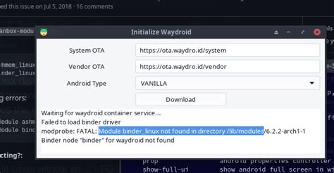 Waydroid Expects Binder Linux Applications Endeavouros