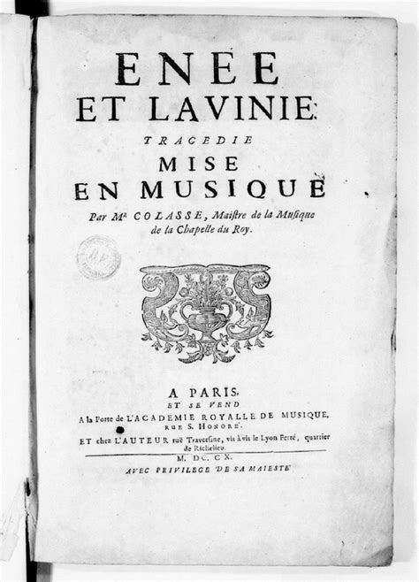 Enée Et Lavinie Collasse Pascal Imslp Free Sheet Music Pdf Download