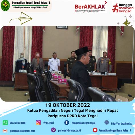 Ketua Pengadilan Negeri Tegal Menghadiri Rapat Paripurna Dprd Kota