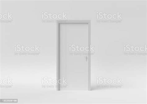 흰색 배경에 닫힌 흰색 문 최소한의 개념 아이디어 크리에이티브 흑백 3d 렌더 0명에 대한 스톡 사진 및 기타 이미지 0명