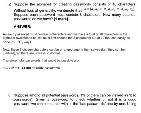 solved 32 a suppose the alphabet for creating passwords