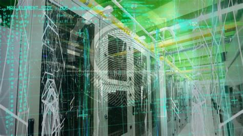 Animation Of Fingerprint Scan And Data Processing Over Server Room Stock Video Video Of
