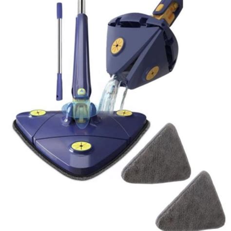 Mop Cu Cap Triunghiular Reglabil Rotire 360 Grade și 1 Rezerva