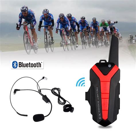 Bluetooth Bicycle Bike Helmet 1 5 3km Group Intercom Headset Microphone