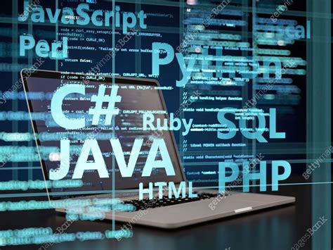 All Programming Languages With Computer Code And Laptop Java Python Html Sql Php Ruby
