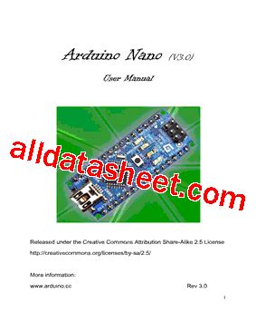 ARDUINO NANO 数据表 PDF List of Unclassifed Manufacturers