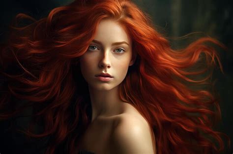 Premium Photo Vivacious Red Hair Woman Smile Generate Ai