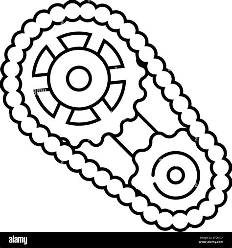 Colorful Gears Fidget Toy Line Icon Vector Illustration Stock Vector